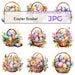 Watercolor Easter Basket Clipart, High Quality JPG, Spring Clipart ...