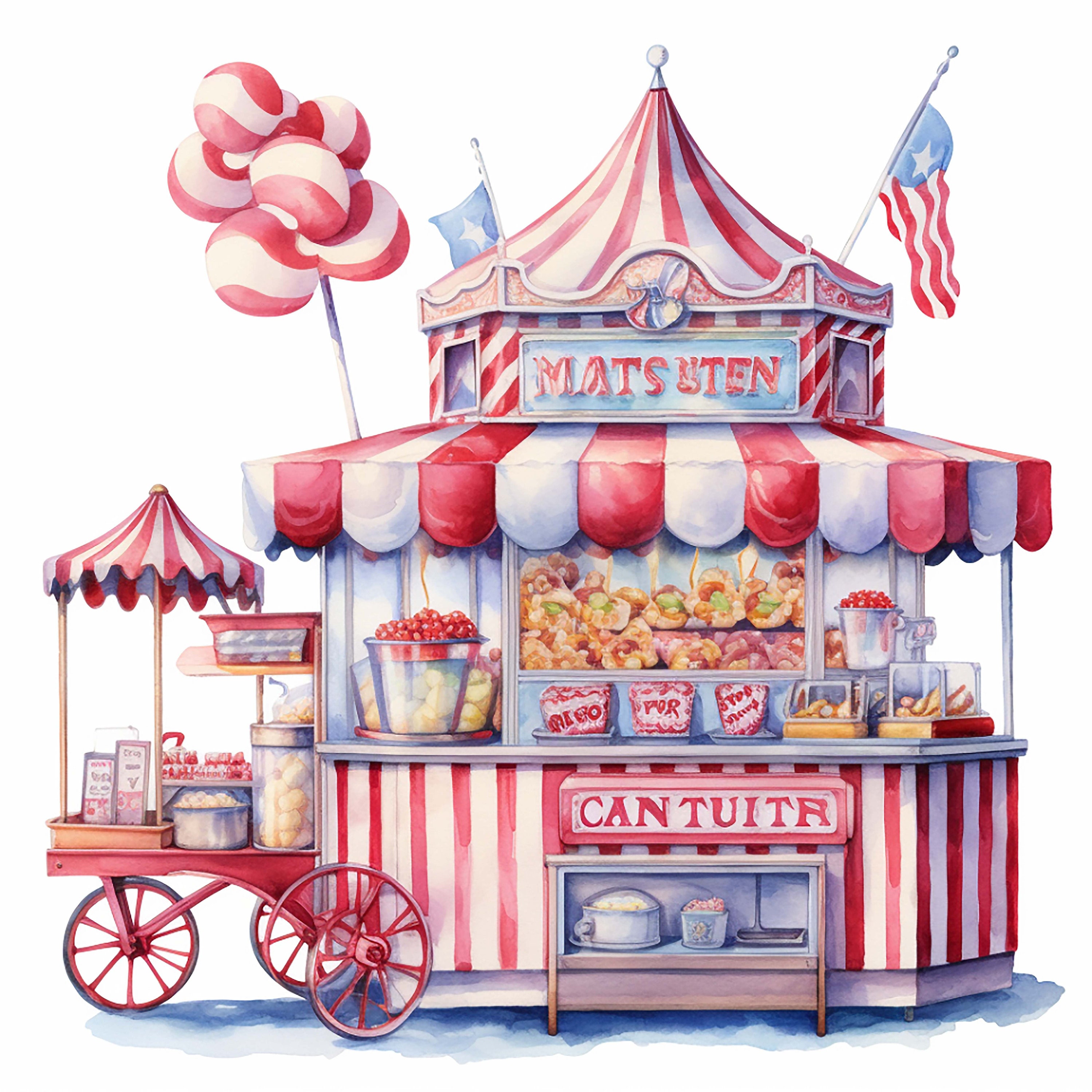 Watercolor Carnival Clipart Kids Clipart Digital Prints - Etsy