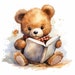Teddy Bear Reading Clipart, High Quality PNG, Cute Nursery Clipart ...