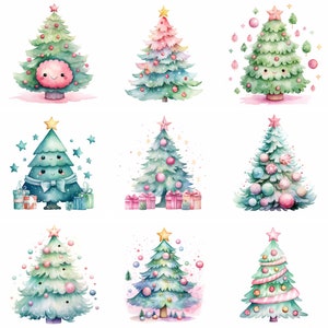Pastel Christmas Tree Clipart, High Quality PNG Cute Christmas ...