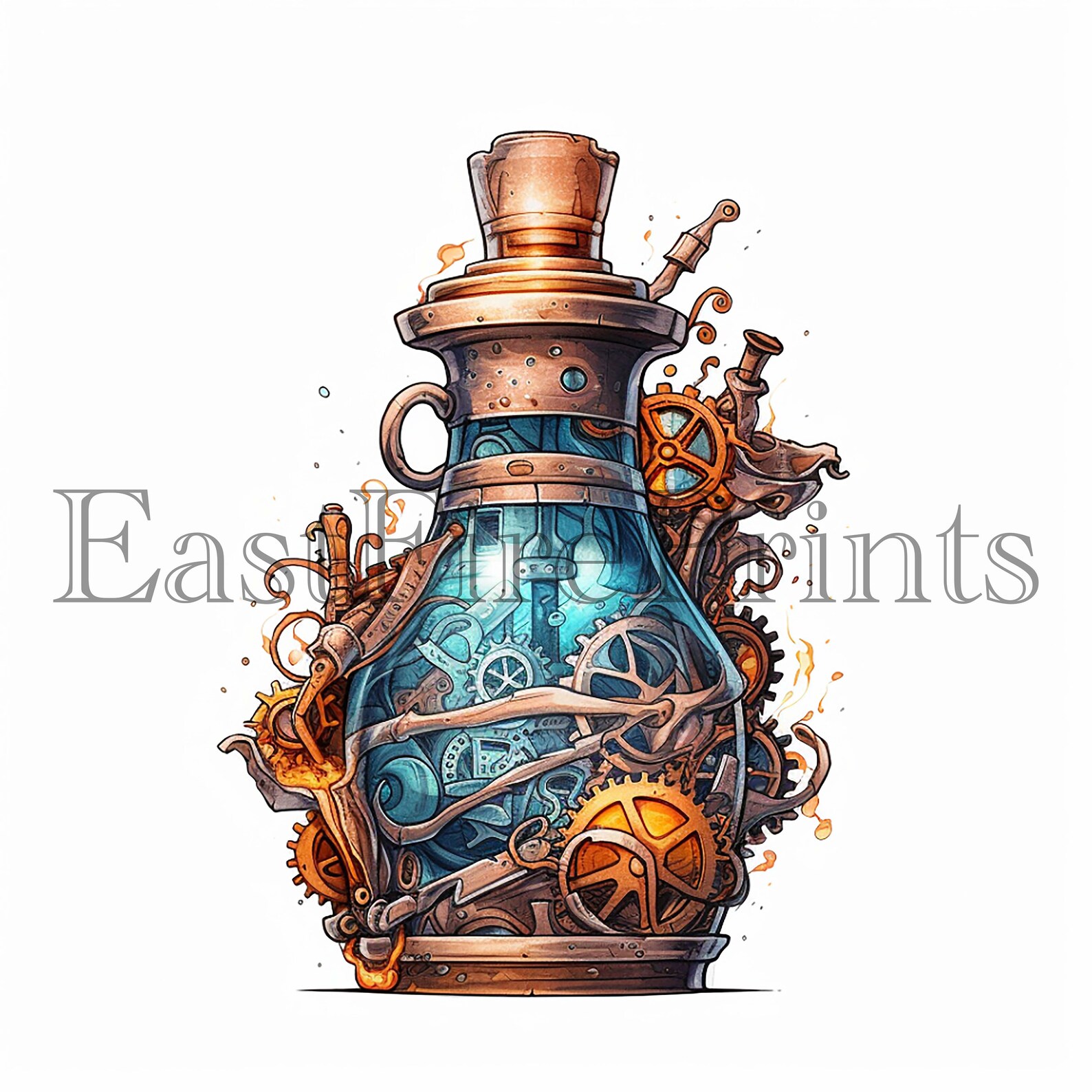 Steampunk Potions Bottle Clipart PNG Steampunk Clipart - Etsy