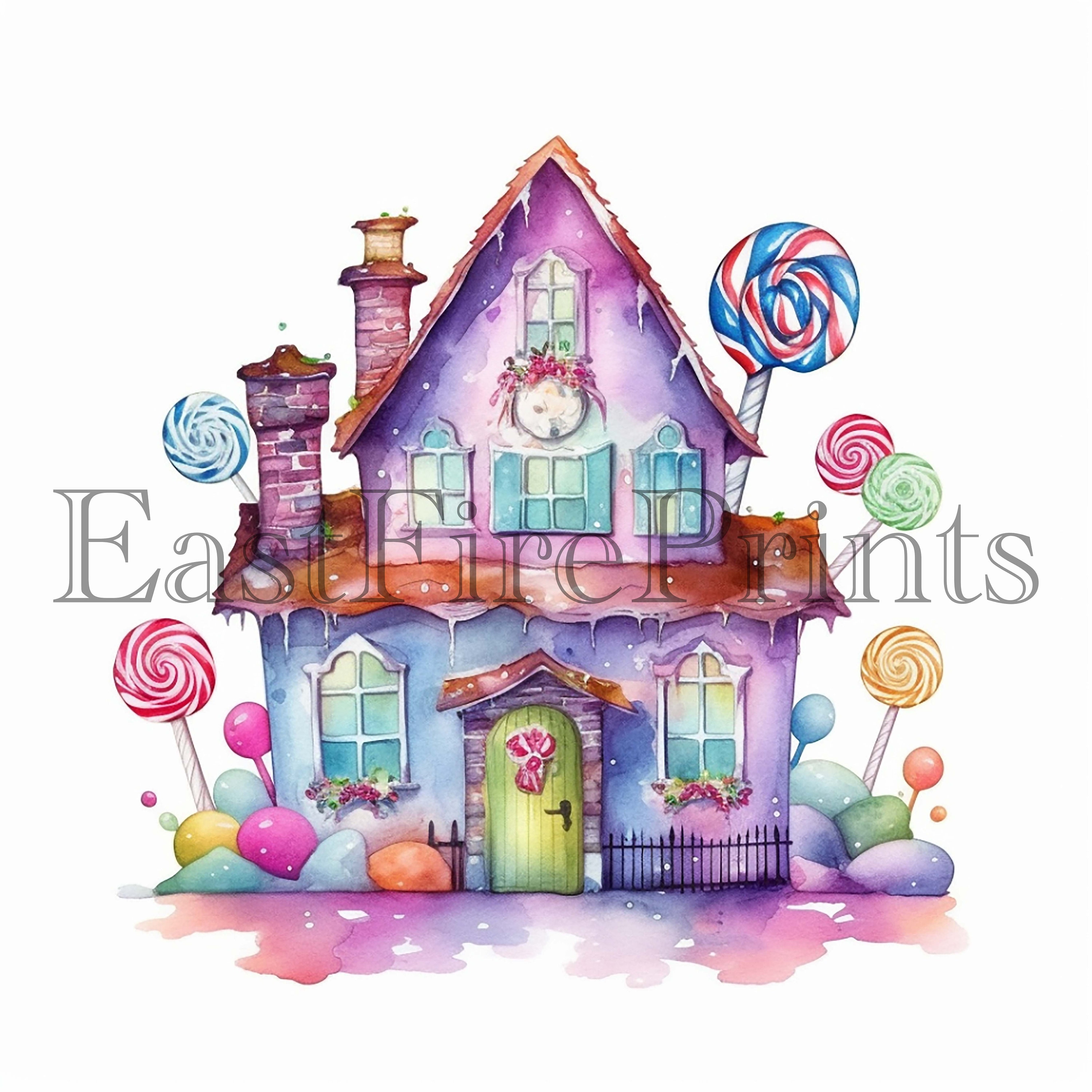 20 Watercolor Candy House Clipart PNG Fairy Tale Sweets - Etsy Canada