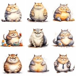 Funny Chubby Fat Cat Clipart, High Quality PNG, Cute Cat PNG, Nursery ...