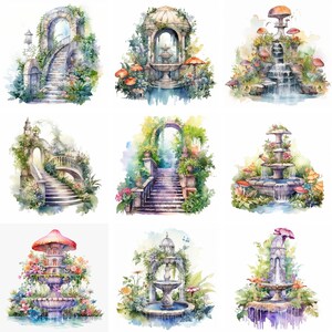 20 Watercolor Secret Garden Clipart Spring Clipar PNG - Etsy