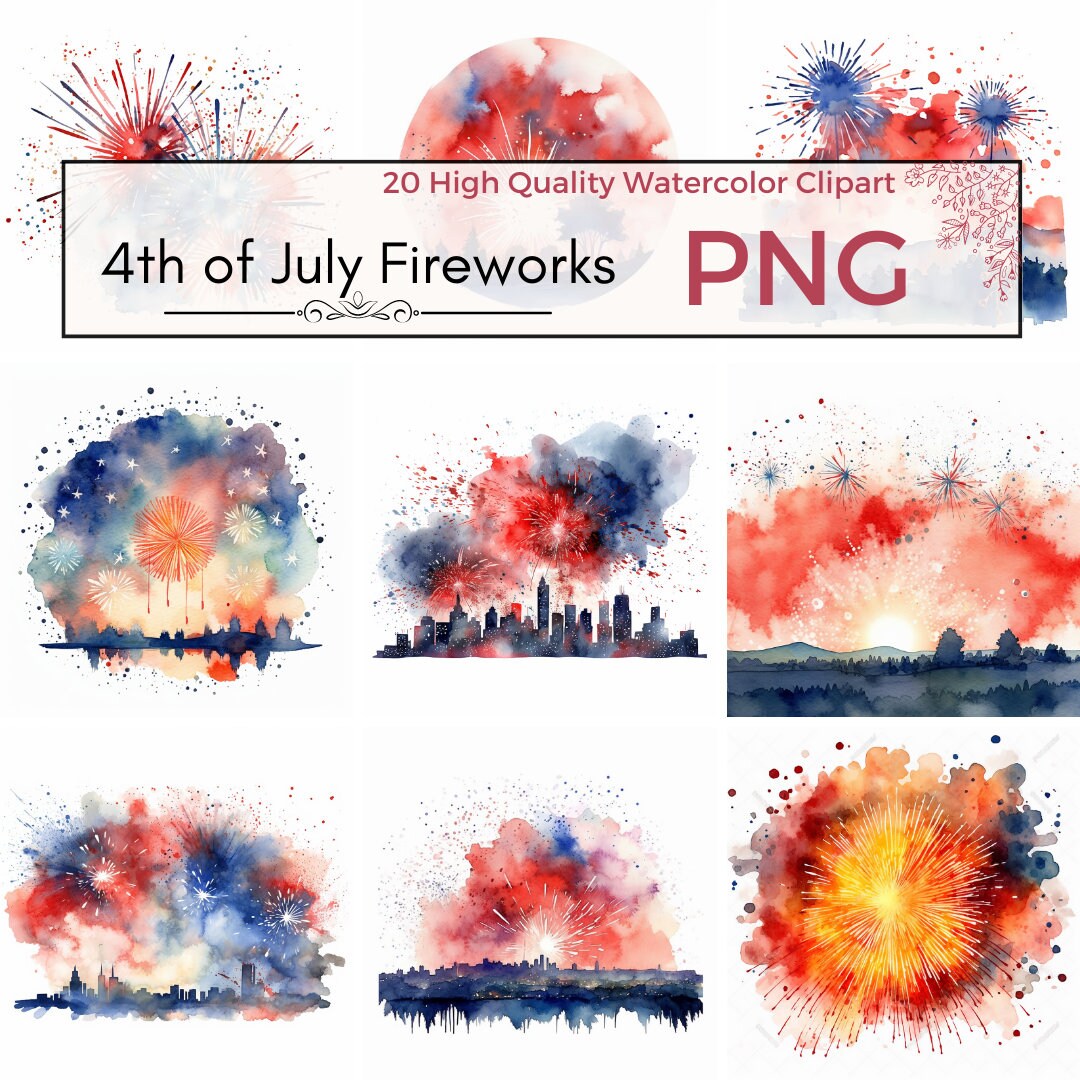 Orange Fireworks Clipart