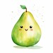 Watercolor Cute Pear Clipart, Cute Clipart Fruit Jpg Nursery Decor ...