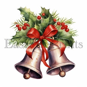 Watercolor Christmas Bells Clipart PNG Files, High Quality Xmas Clip ...