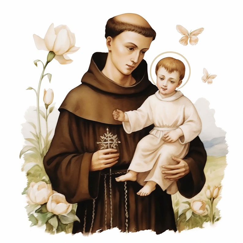 Saint Anthony Clipart, High Quality Png Catholic Sublimation Art ...