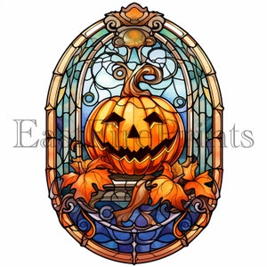 Watercolor Halloween Stained Glass Clipart, High Quality Png, Spooky ...