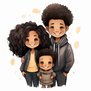 Watercolor Chibi Family Clipart, Cute Clipart Family Jpg Chibi Graphics ...