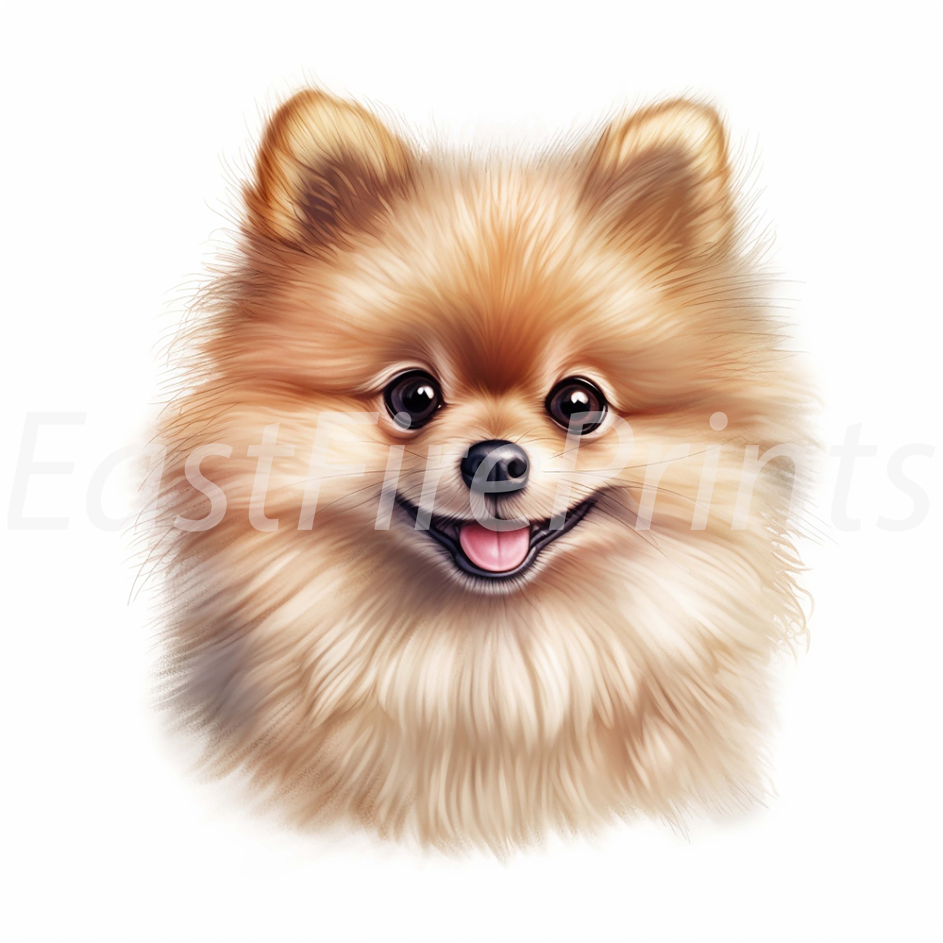 Set of 10 Pomeranian Clipart Dog Illustrations Card - Etsy