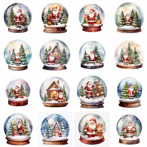 Watercolor Santa Snow Globe Clipart, High Quality Png Christmas Clip ...