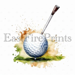 20 Watercolor Golf Clipart, Springtime, Golf Clipart Graphics, Cute ...