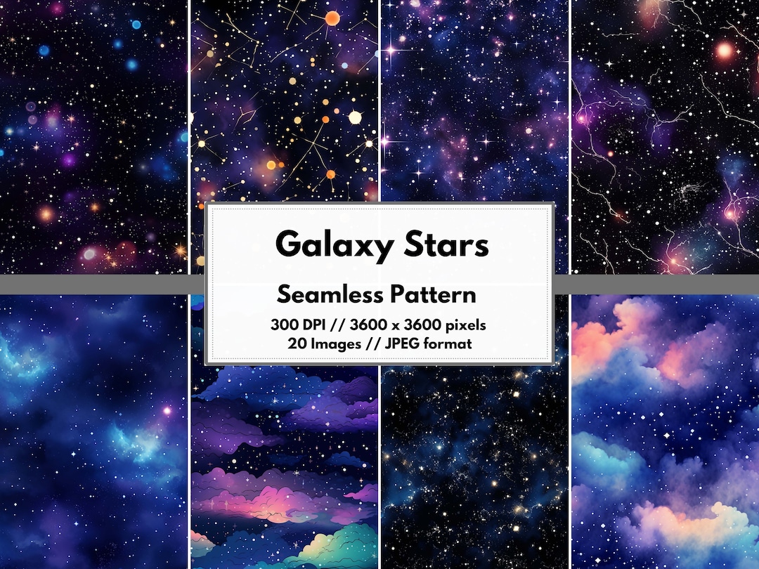 Galaxy Stars Digital Paper, High Quality JPG, Space Background, Stars ...