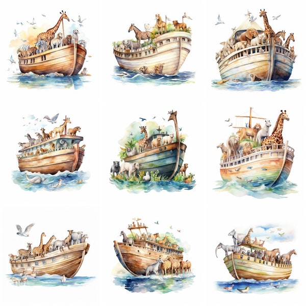 Noahs Ark Clipart - Etsy
