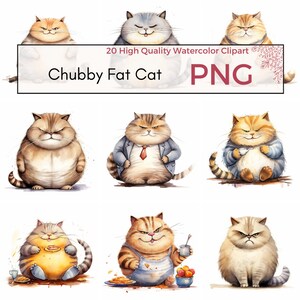 Funny Chubby Fat Cat Clipart, High Quality PNG, Cute Cat PNG, Nursery ...
