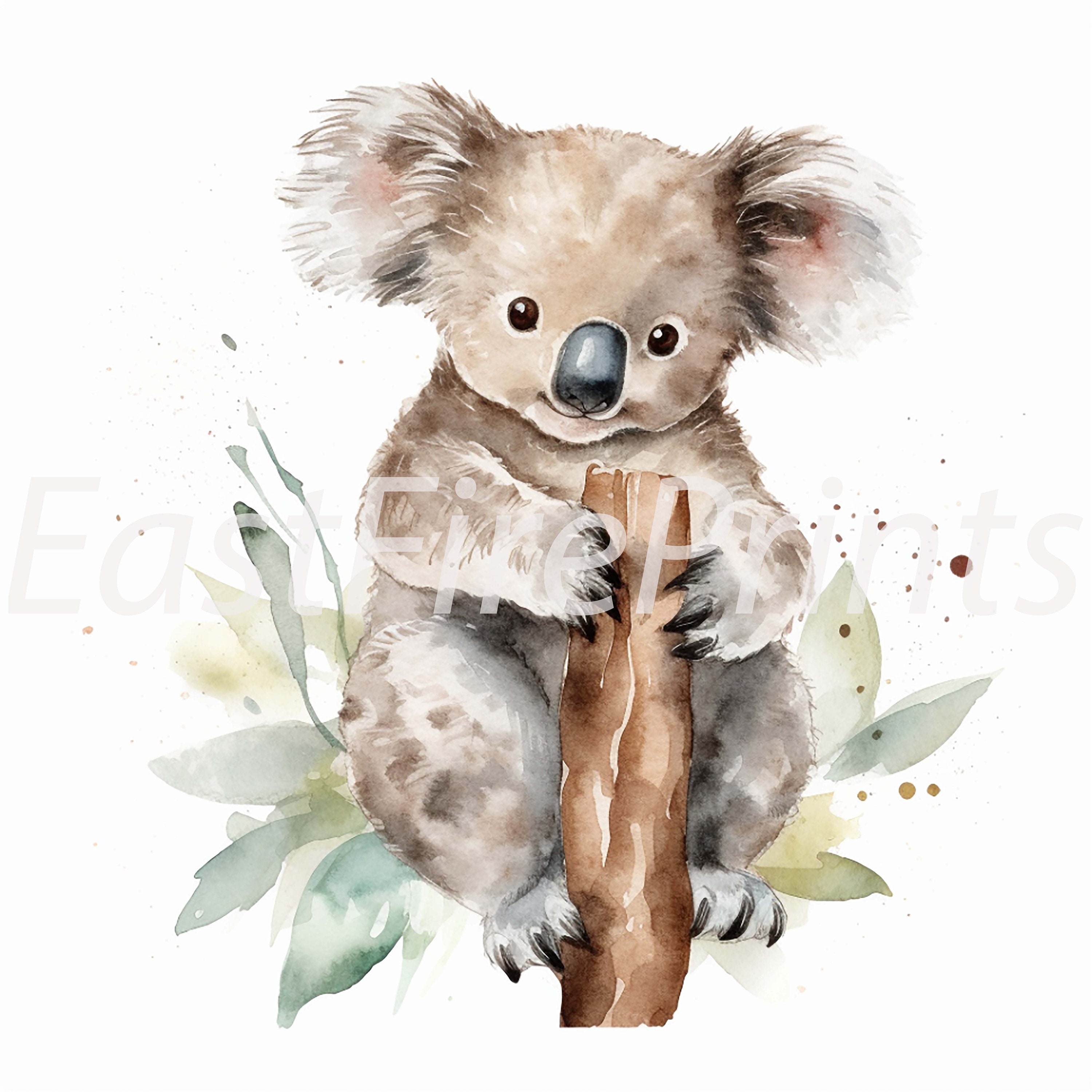 20 Watercolor Koala Bear Clipart Set Cute Koala PNG Koala - Etsy