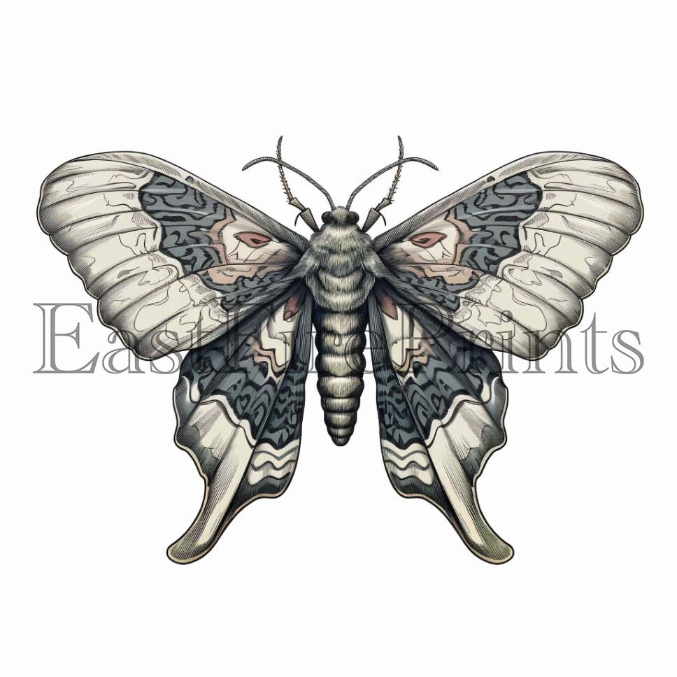 Skull Moth Clipart PNG Death's Head Moth Clip Art Gothic - Etsy