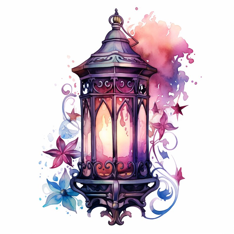 Watercolor Fantasy Lantern Clipart Fantasy Art Lantern Jpg - Etsy