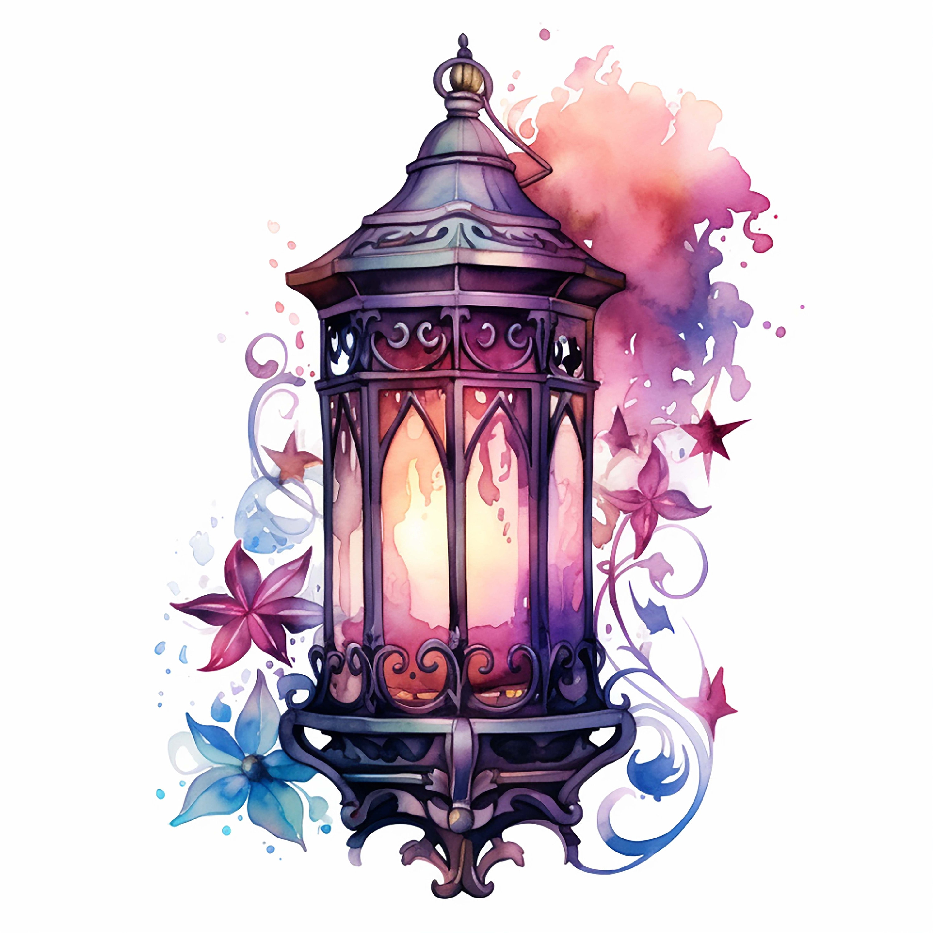 Watercolor Fantasy Lantern Clipart Fantasy Art Lantern Jpg - Etsy