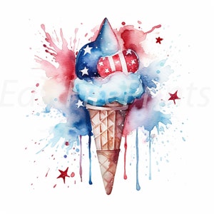 Watercolor 4th of July Clipart Patriotic Digital Prints, Card Making ...