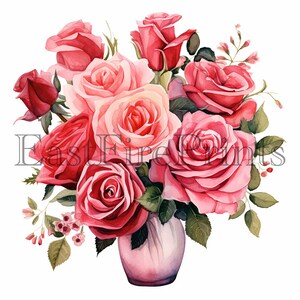 Watercolor Valentine Rose Clipart, High Quality Png, Valentine ...
