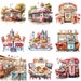 Watercolor Diner Scene Clipart, Retro Clipart, Vintage Diner Clipart ...