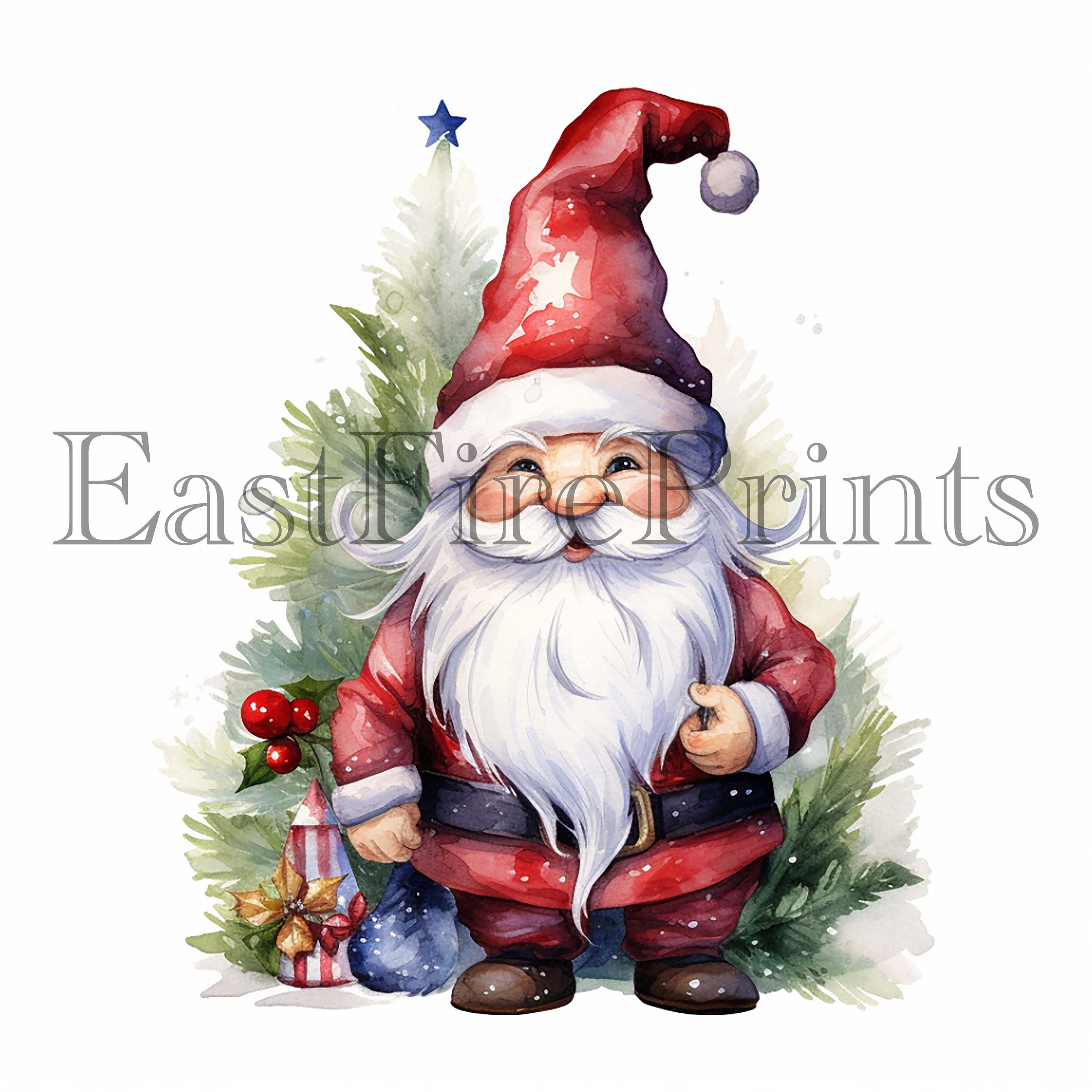 Watercolor Christmas Gnome Clipart High Quality Png Xmas - Etsy