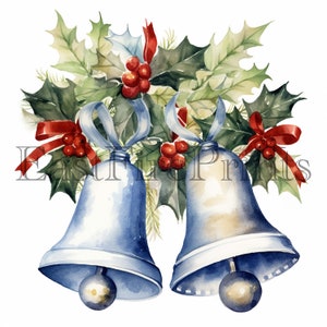 Watercolor Christmas Bells Clipart PNG Files, High Quality Xmas Clip ...