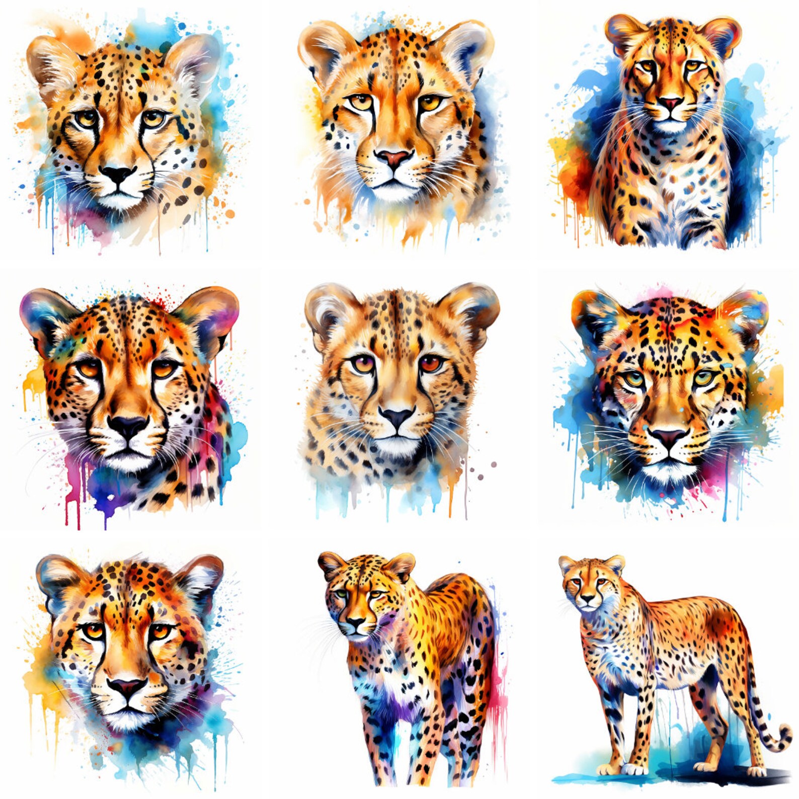 Cheetah Clipart, High Quality PNG, Safari Animals Clipart, Cheetah Art ...