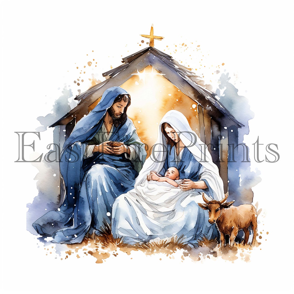 20 Nativity Scene Watercolor Clipart Christmas Clip Art - Etsy