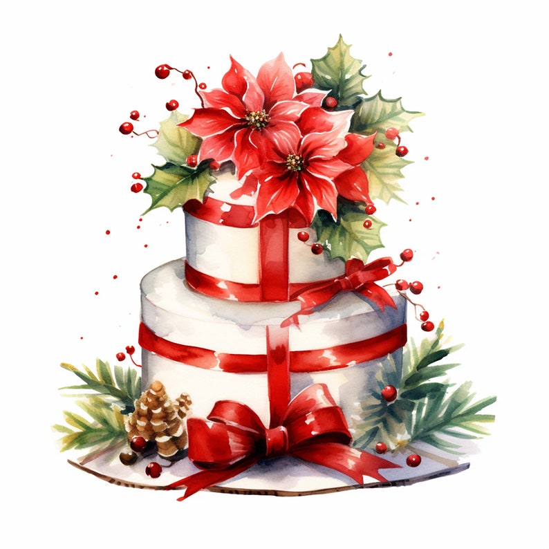 Christmas Cake Clipart High Quality PNG Christmas Clipart - Etsy