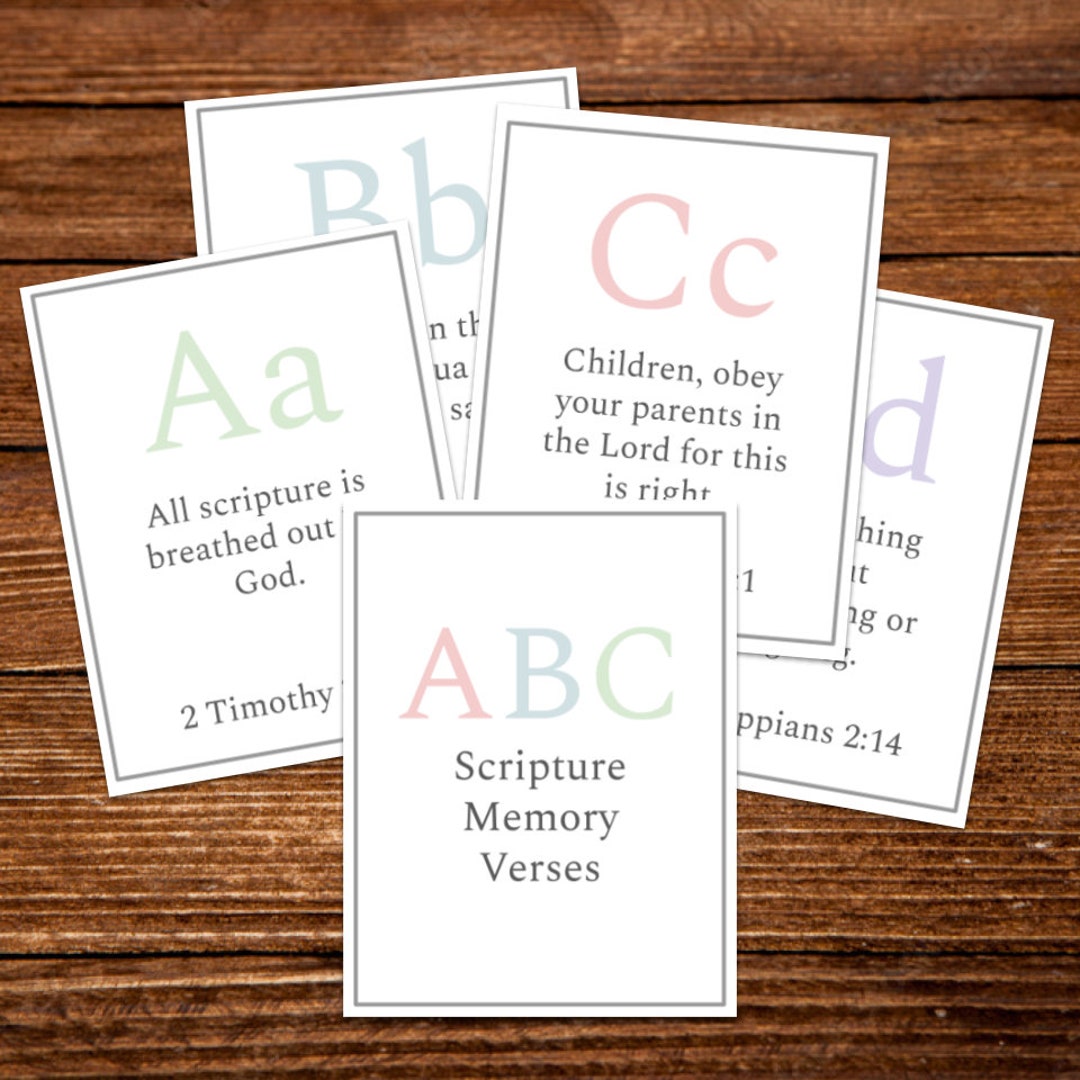 ABC Scripture Memory Cards - Etsy