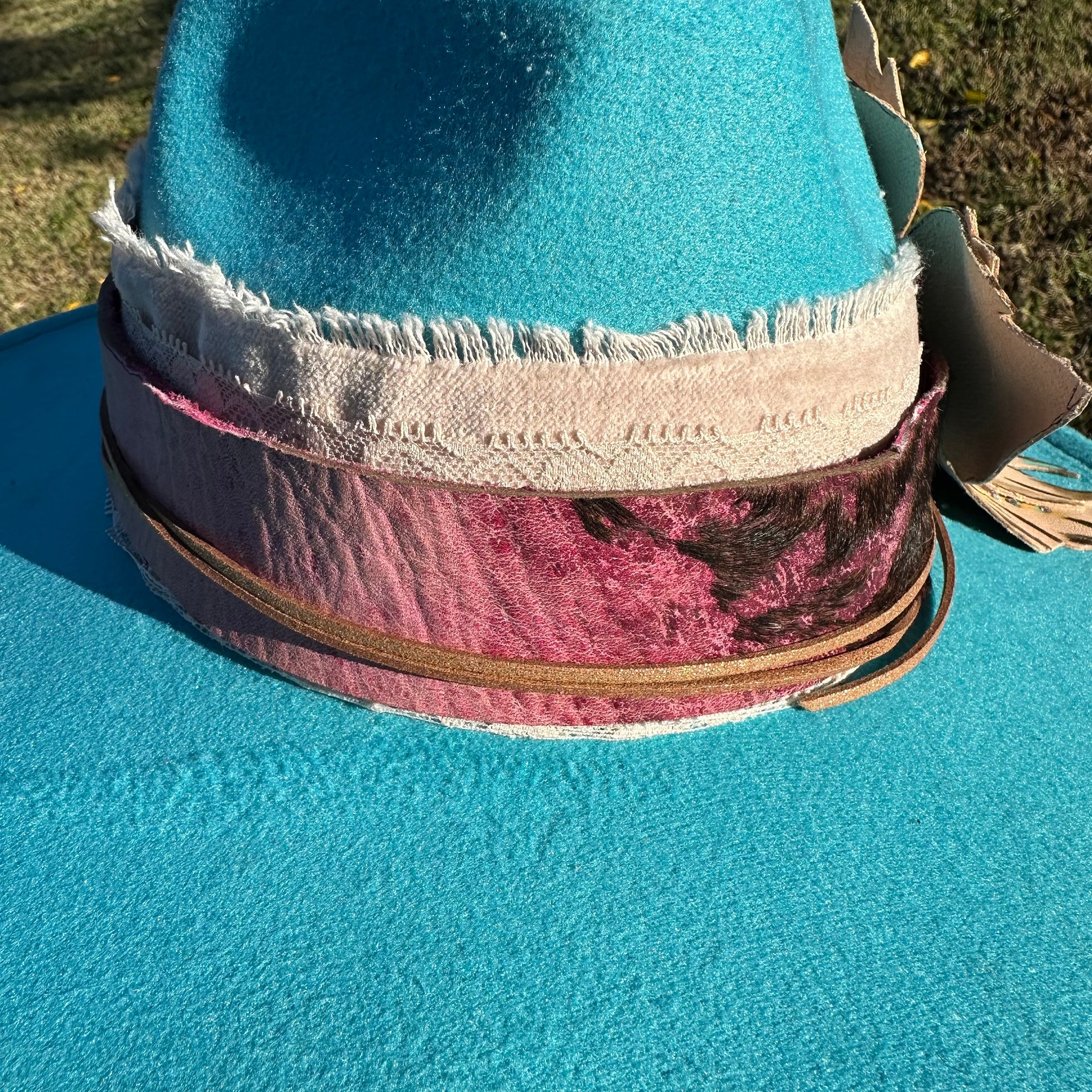 Seaside Yellow Leather Flower Custom Hat - Etsy