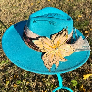 Seaside Yellow Leather Flower Custom Hat - Etsy