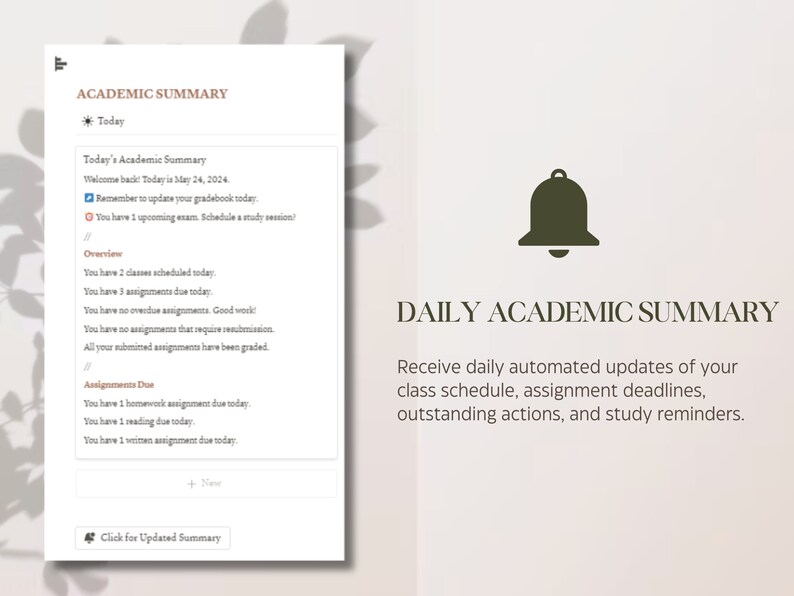 Academic Dashboard -- Notion Student Planner - Etsy