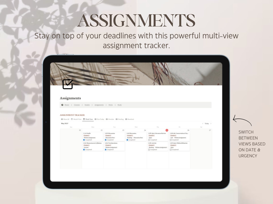 Academic Dashboard Notion Student Planner - Etsy
