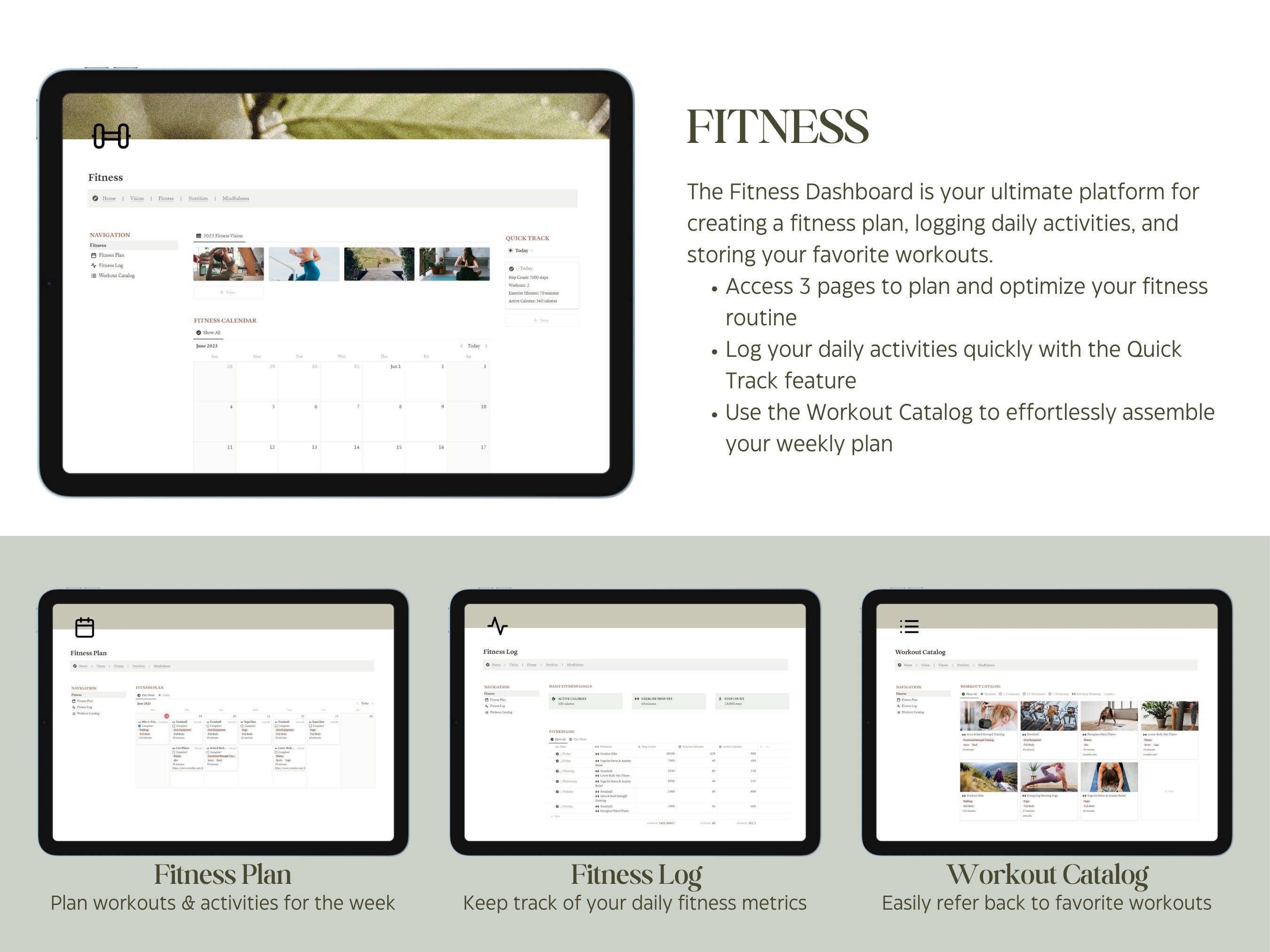 Wellness Dashboard -- Notion Personal Planner - Etsy