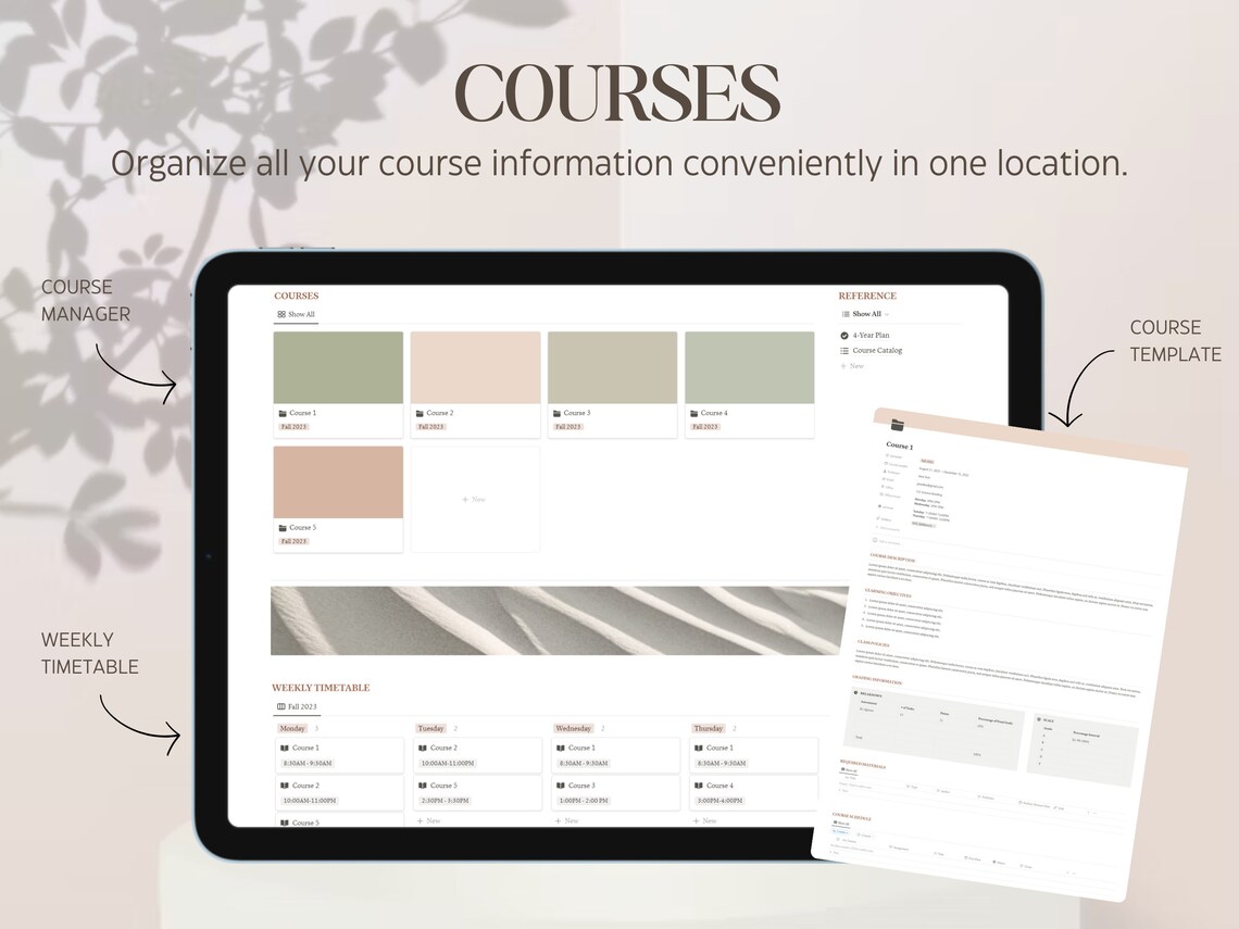 Academic Dashboard Notion Student Planner - Etsy