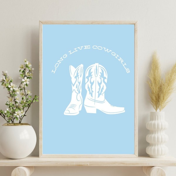 Light Blue Cowgirl Prints - Etsy