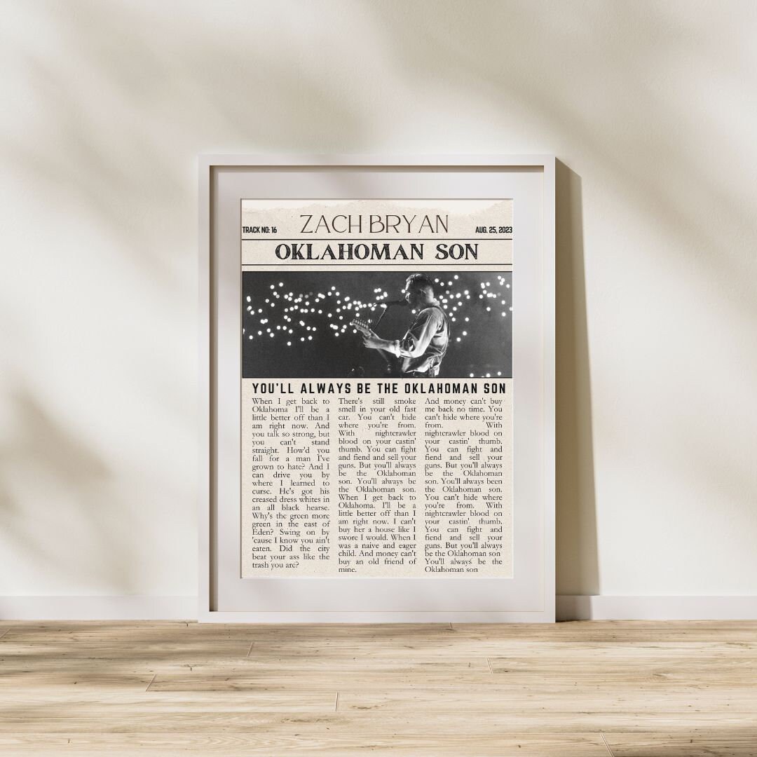 Zach Bryan Prints, Black/white Poster, Minimalist Poster, Wall Decor ...