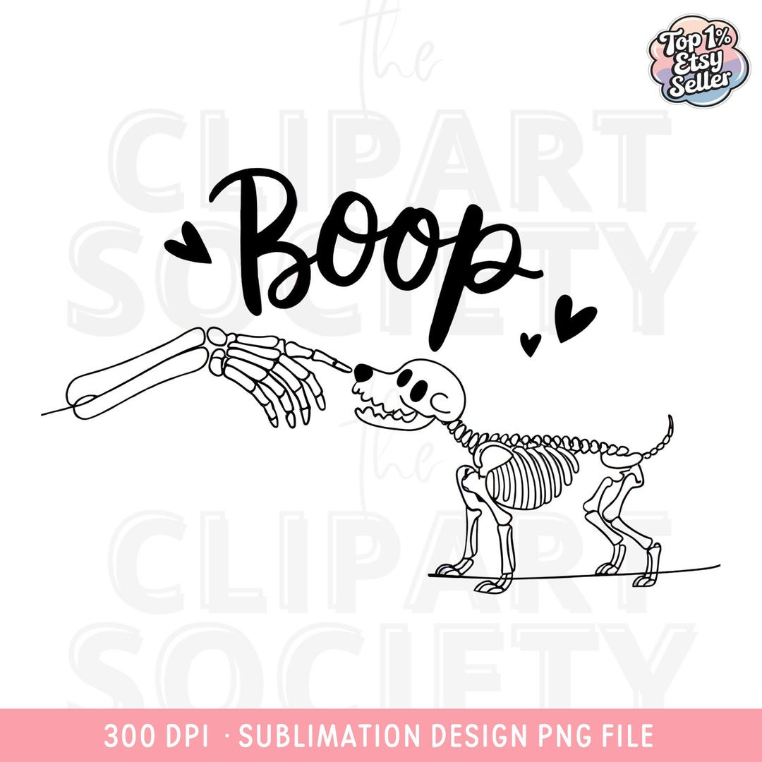 Skeleton With Dog Boop PNG, Dog Skeleton Boop Halloween PNG Files ...