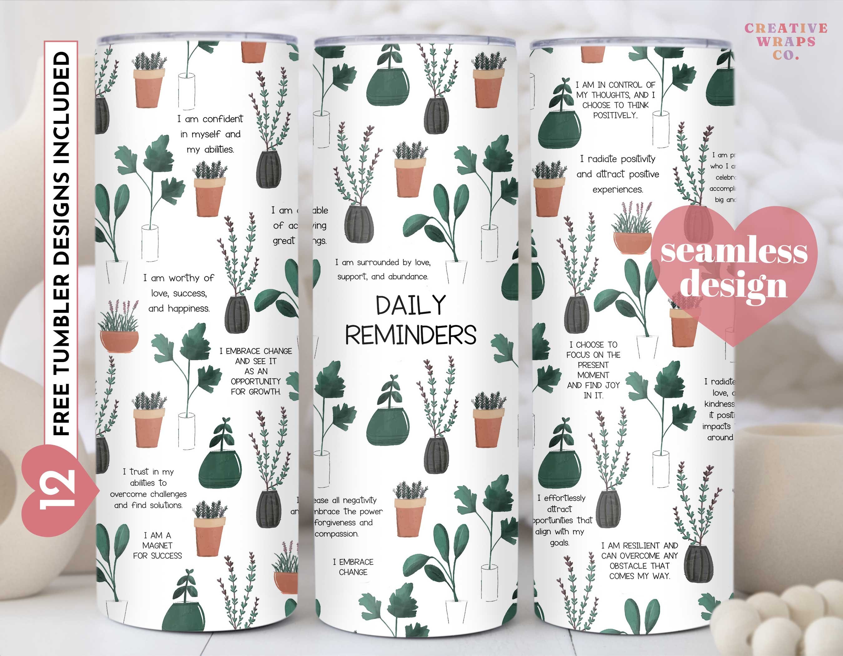 Daily Reminder Tumbler Wrap Daily Reminder Affirmation Cup - Etsy