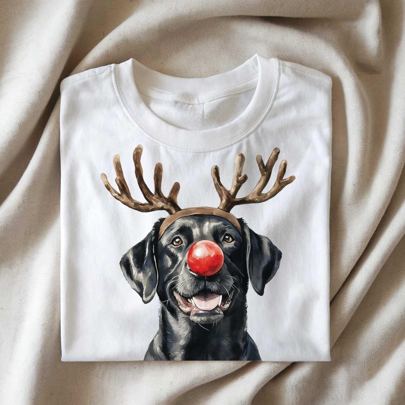 Black Labrador Christmas PNG Clipart, Christmas Dog PNG, Watercolor ...