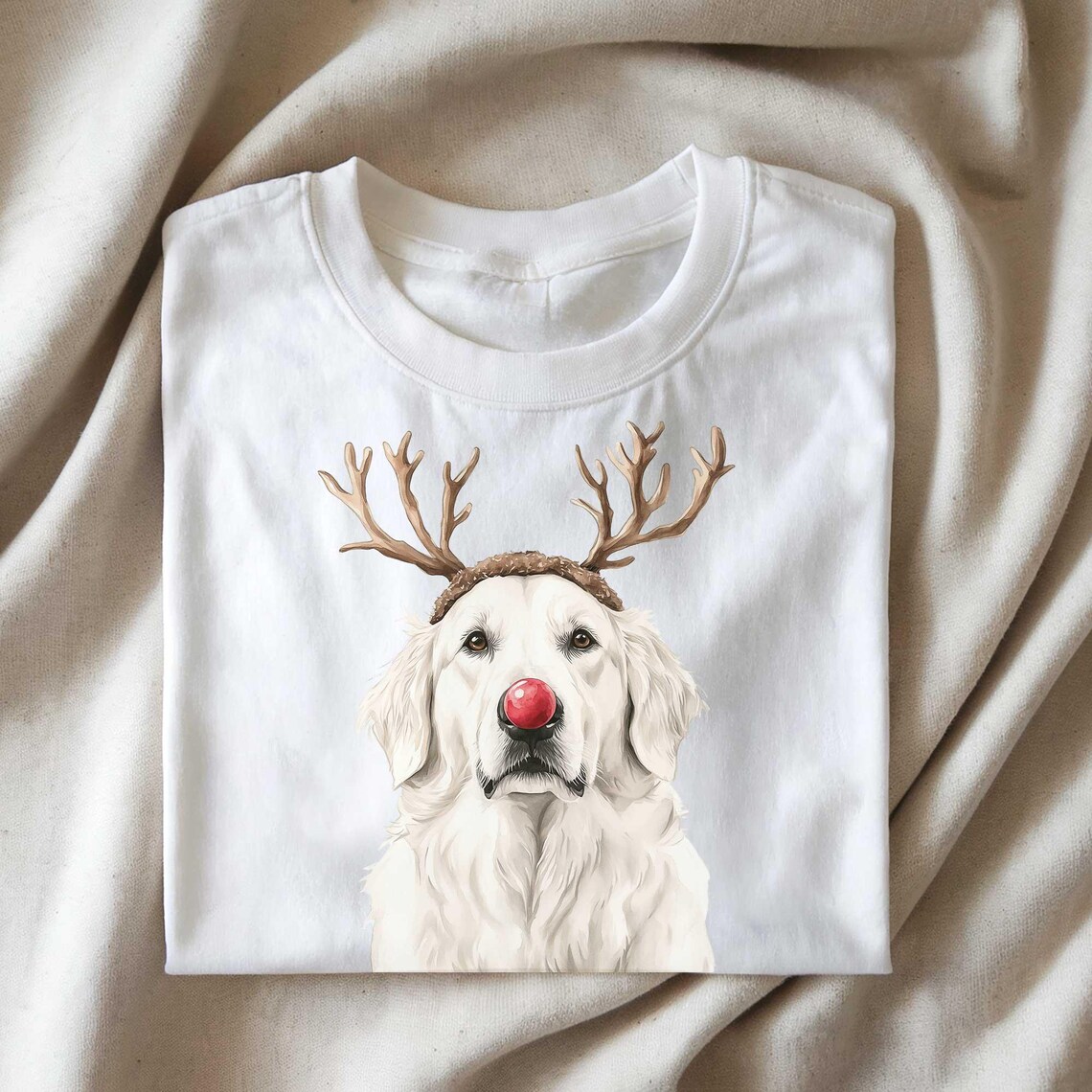 Christmas Pyrenees Dog PNG Clipart, Christmas Dog PNG, Watercolor ...