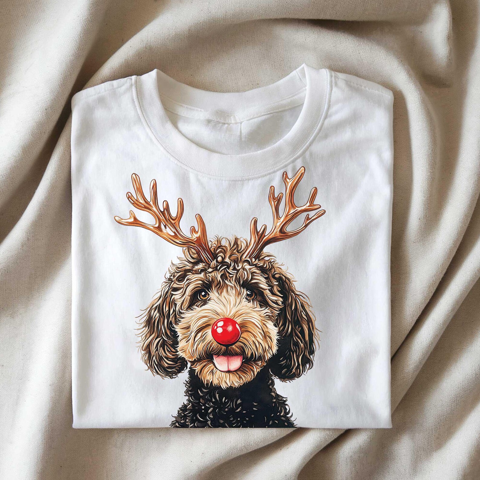 Labradoodle Christmas PNG Clipart, Christmas Dog PNG, Watercolor ...