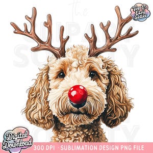 Christmas Goldendoodle PNG Clipart, Christmas Dog PNG, Watercolor ...