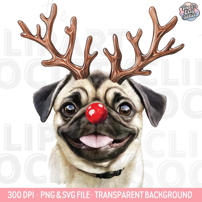 Pug Christmas - Etsy
