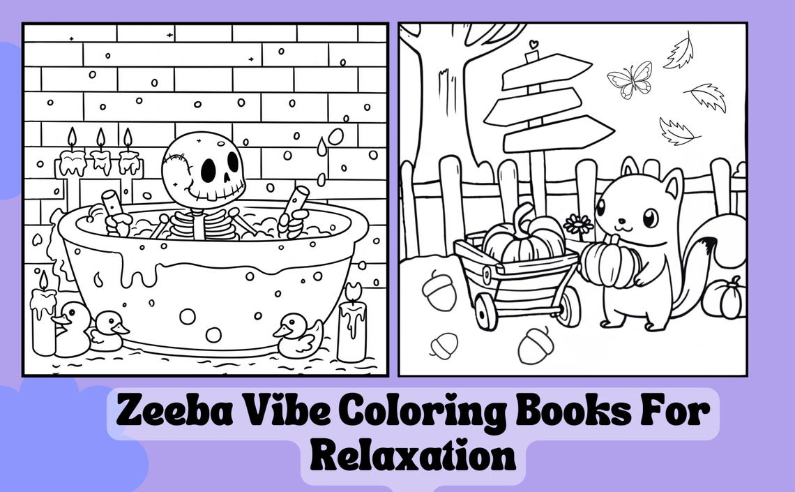 Halloween Coloring Pages: Cozy Fall Designs, Kids & Adults (PDF ...