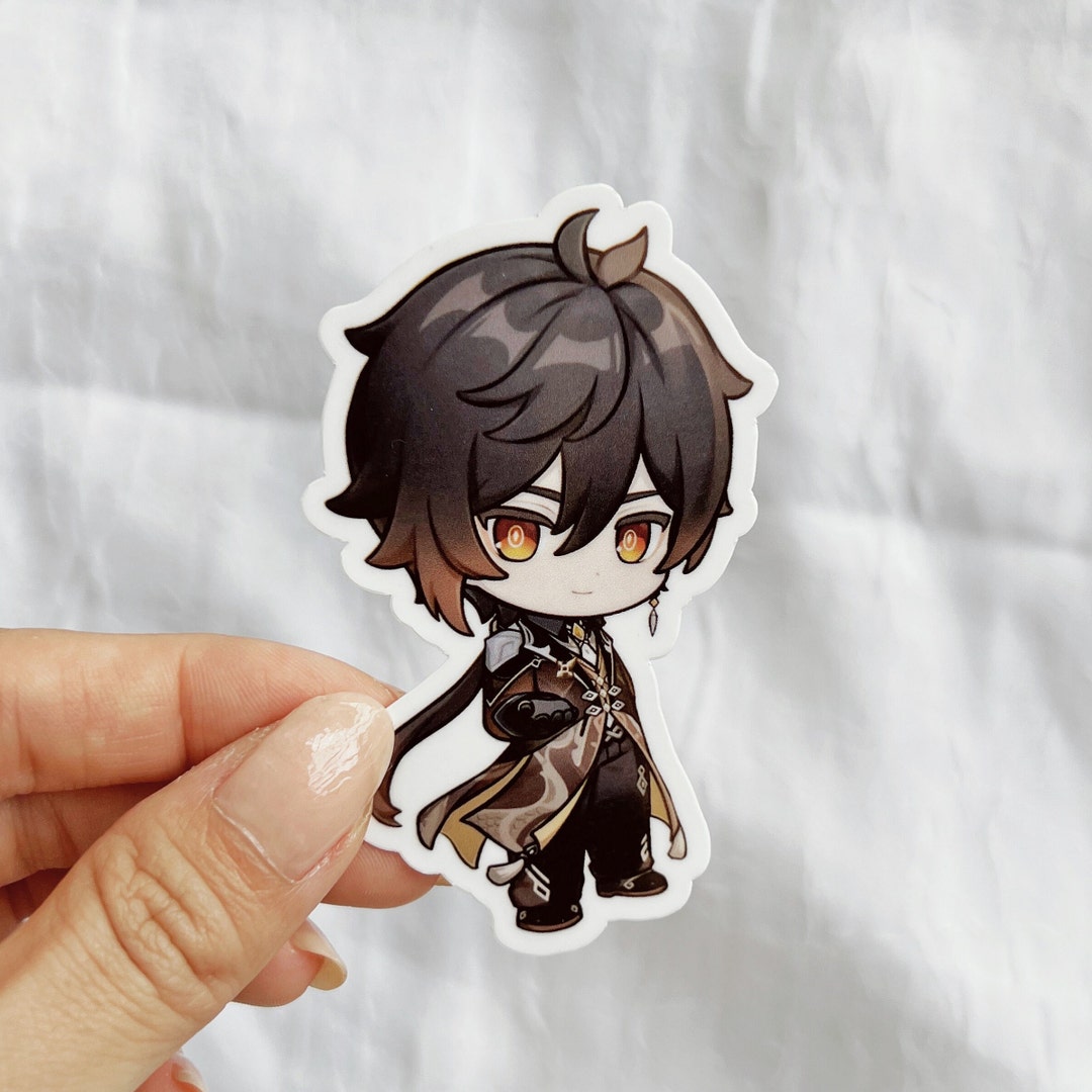 Chibi Genshin Impact Vinyl Sticker Zhongli Waterproof, Matte Finish ...